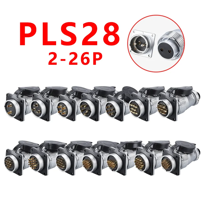 PLS28 P28-2/3/4/5/7/8/10/12/16/17/20/24/26 Pin Aviation Connector Plug ...