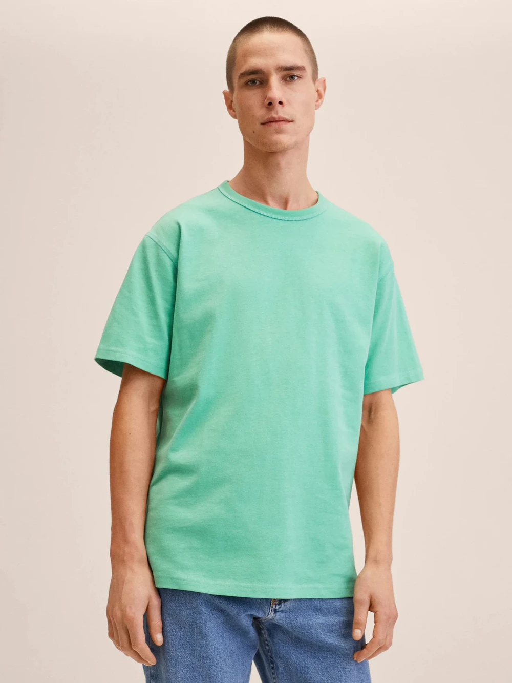 Mint Green Unisex Basic Color T-Shirt Men's Summer 100% Cotton TShirt ...