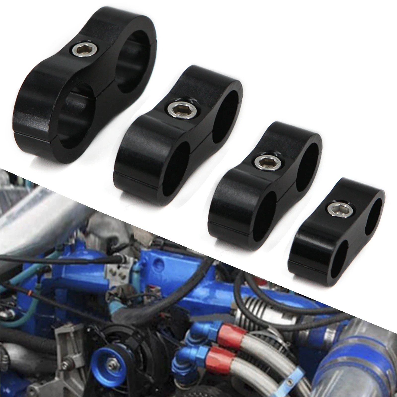 Universal-AN4-AN6-AN8-AN10-Hose-Separator-Divider-Clamp-Braided-Rubber ...