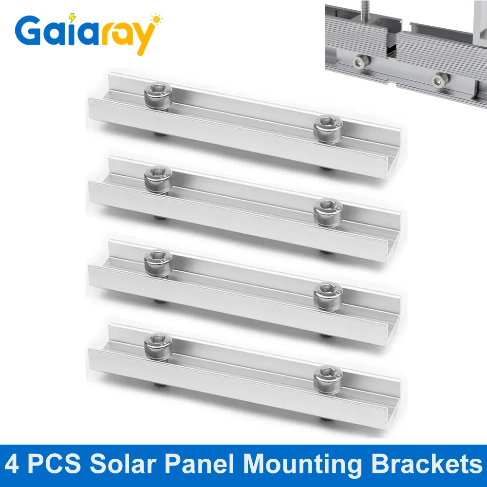 New Solar Panel Rail Splice Kit PV Rails Connector Solar Panel Mounting ...