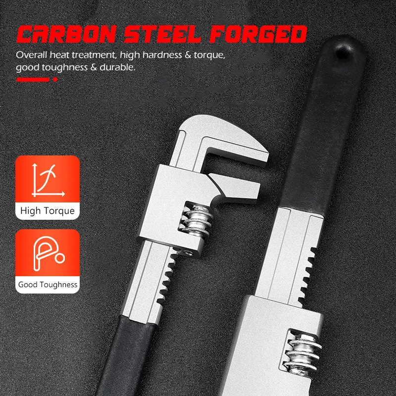 F Shape Adjustable Pipe Wrench Multifunctional Universal Spanner ...