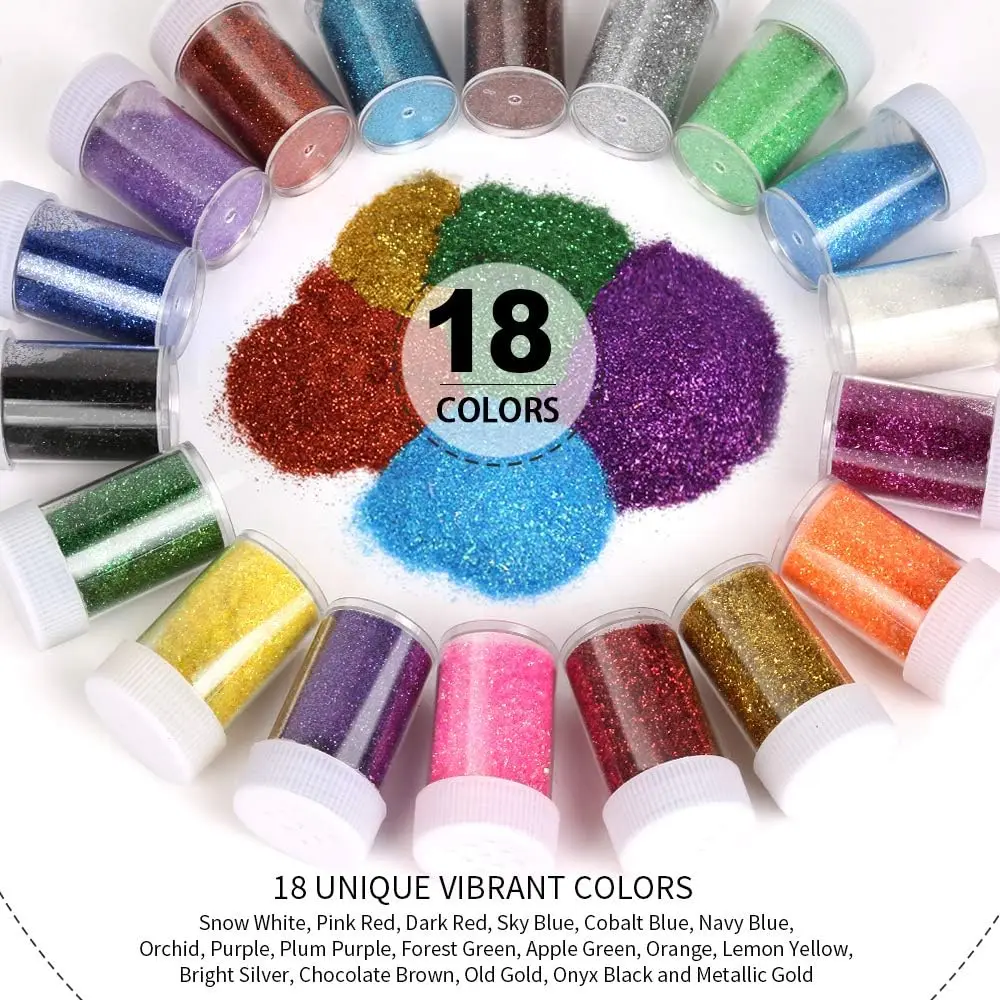 18-Pack-Glitter-Resin-Glitter-Shake-Jar-Multi-Assorted-Set-Extra-Fine ...