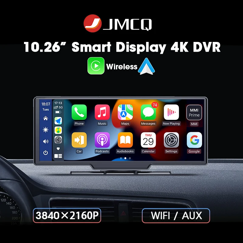 Smart-10-26-wireless-Carplay-Car-Android-Auto-4K-Dash-Cam-24H-Park-AUX ...