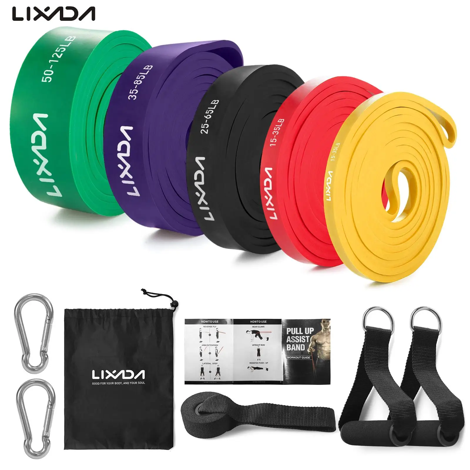Lixada-5-Packs-Pull-Up-Assist-Bands-Set-Resistance-Loop-Bands ...