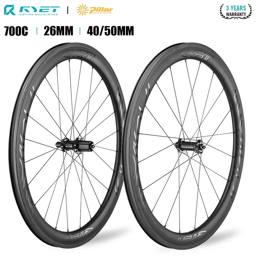 RYET-Road-Carbon-Wheels-V-Brake-Wheelsets-Tubeless-Clincher-Bike-Wheel ...