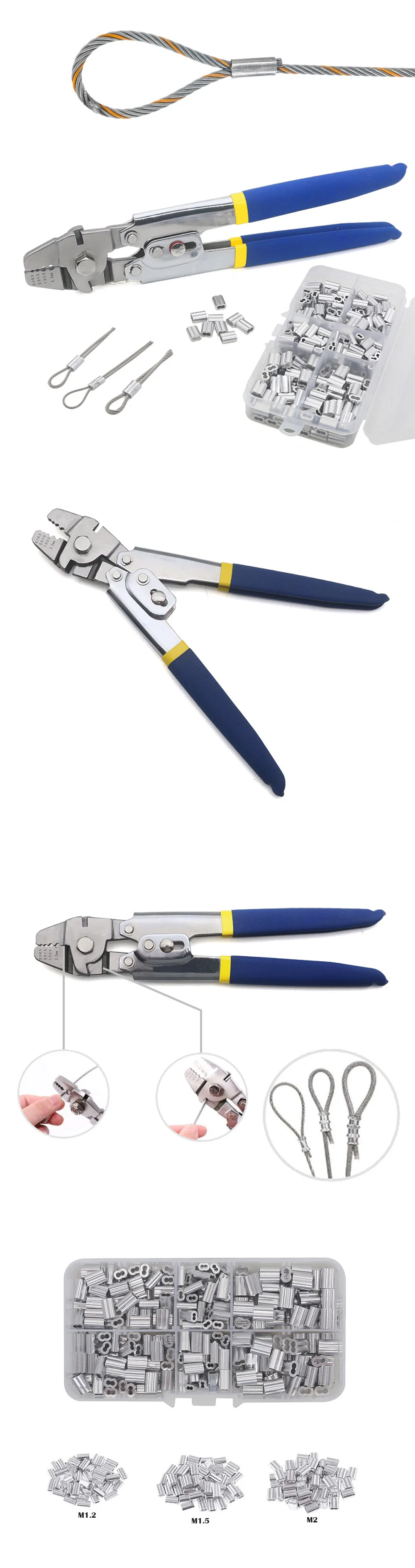 Wire Rope Crimping Fishing Swaging Tool Cable Crimps up to 2.2mm ...