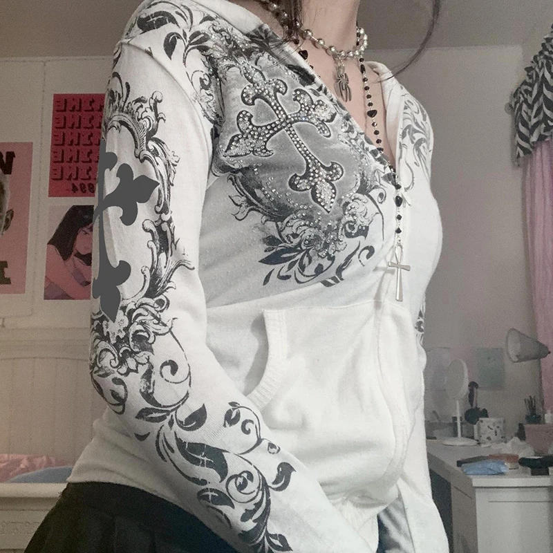 Y2K-Aesthetics-Vintage-Grunge-Sweatshirts-Rhinestone-Graphic-Print-Zip-Up-Hoodies-E-girl-Mall ...