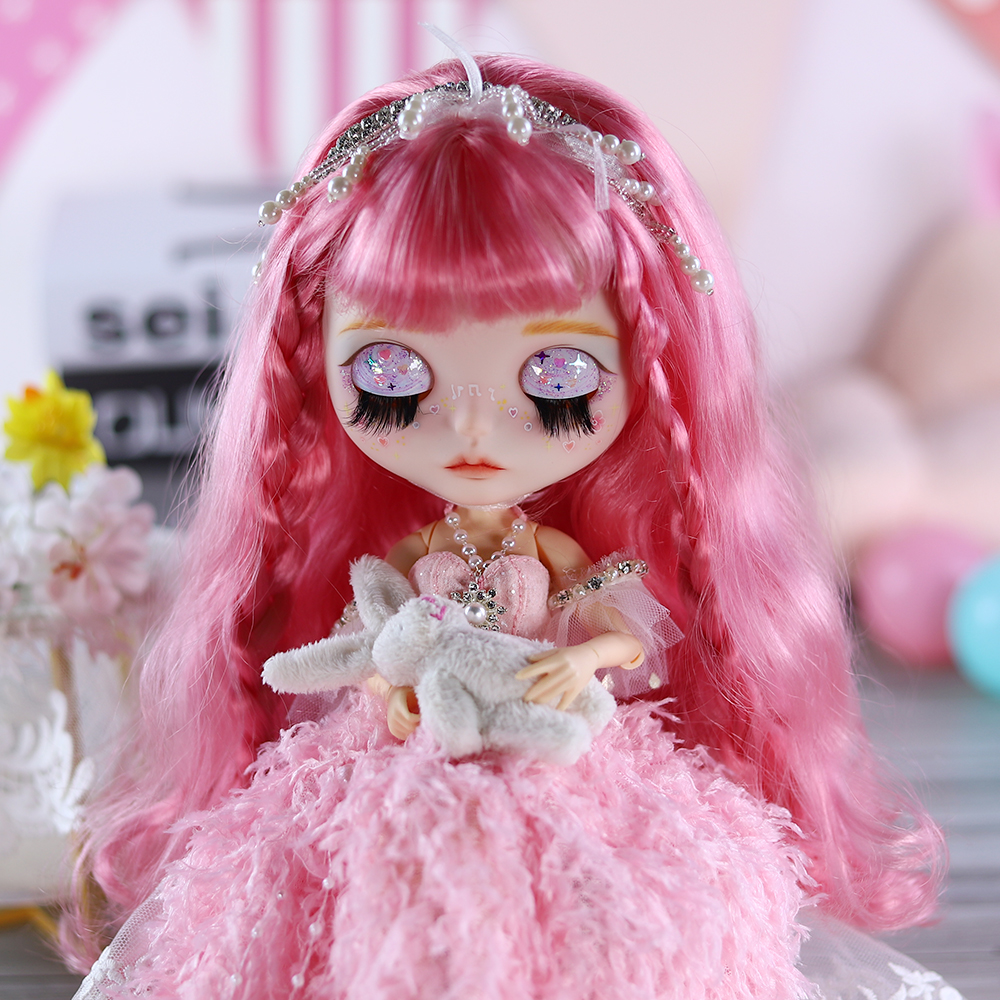 Blake – Premium Custom Neo Blythe Doll with Pink Hair, White Skin ...