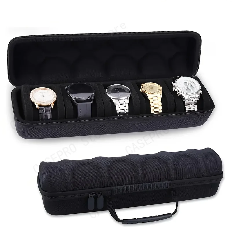 Estuche de viaje para reloj con 5 ranuras, estuche para rollo de reloj ...