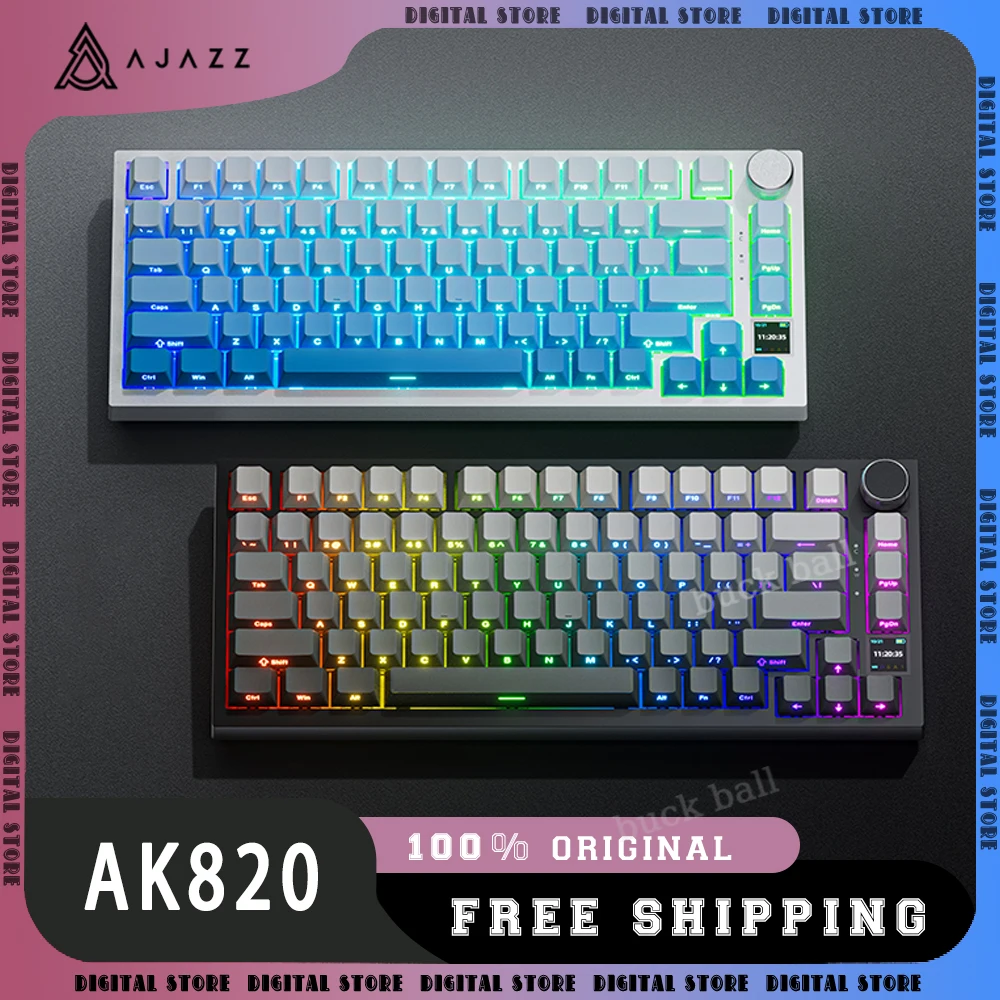 Ajazz-AK820Pro-Gamer-Mechanical-Keyboard-3-Mode-USB-2-4G-Bluetooth-Wireless-Keyboard-RGB ...