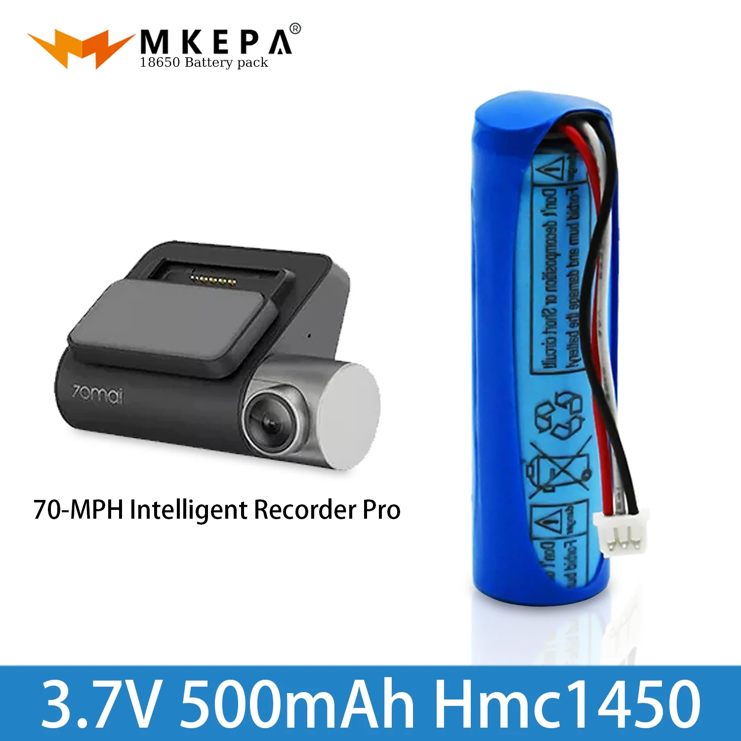 3-7V-500mAh-Lithium-Battery-70mai-Battery-Hmc1450-Dash-Cam-Pro-Car ...
