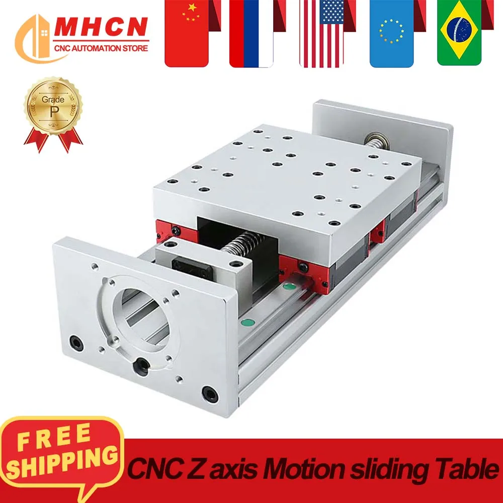 Z axis Motion Table CNC Sliding Stage Travel 100-2000mm HGR20 Linear ...