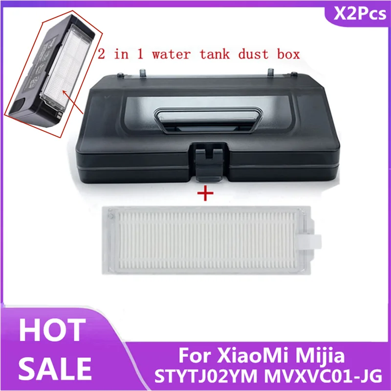 2 Generation 2 in 1 Water Tank Dust Box Accessories Hepa Filter Robot ...
