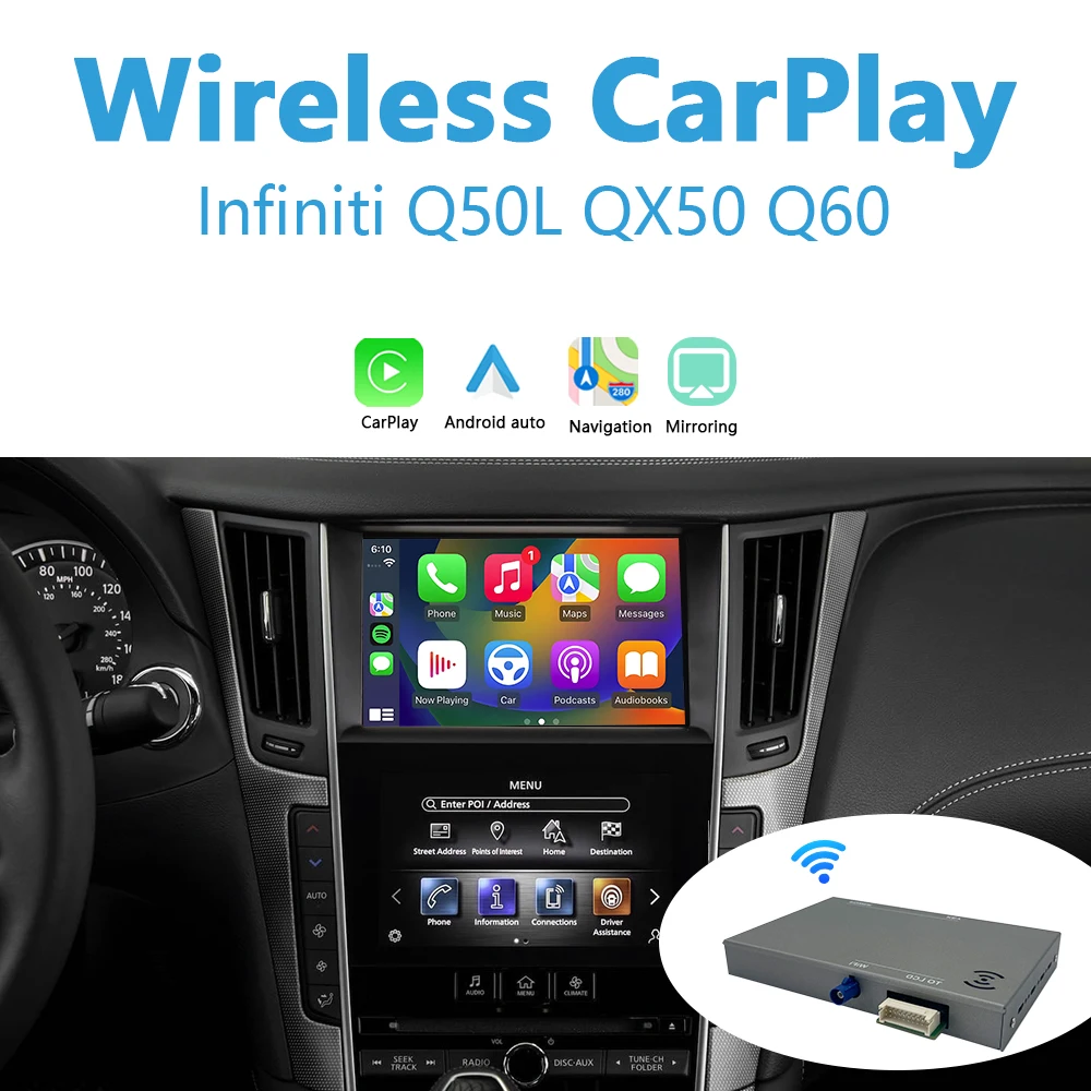 Infiniti Apple Carplay For Q50 QX50 Q60 2015-2019 Add Wireless Android ...