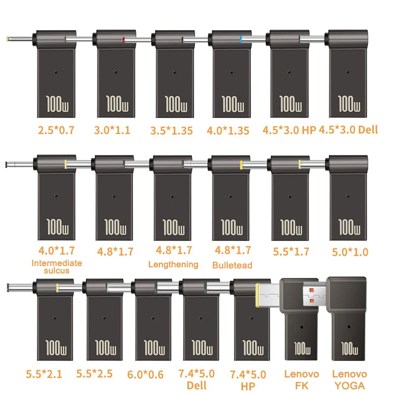 Laptop Power Charger Supply Connector Adapter PD 100W 5A USB Type-C ...