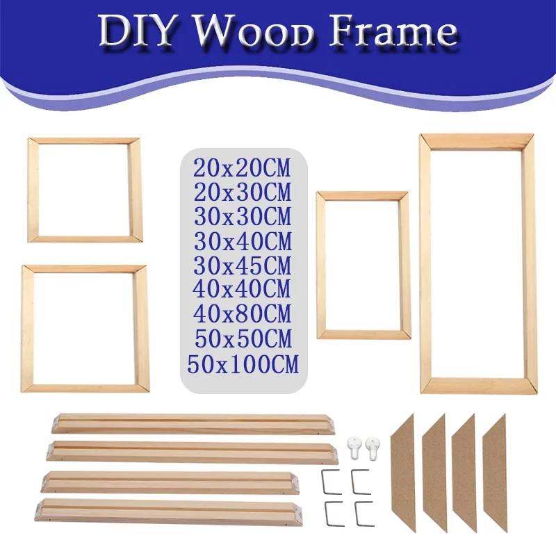 DIY-Wood-Frame-30x40-40x80-50x100CM-Canvas-Painting-Poster-Frame-Wall ...