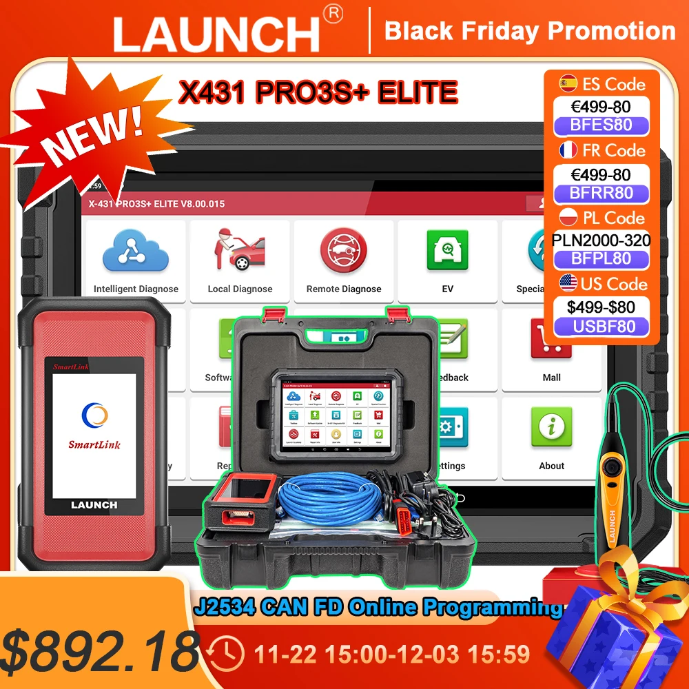 LAUNCH-X431-PRO3S-ELITE-Smartlink-C-V2-0-Car-Diagnostic-Tools-J2534-CAN ...