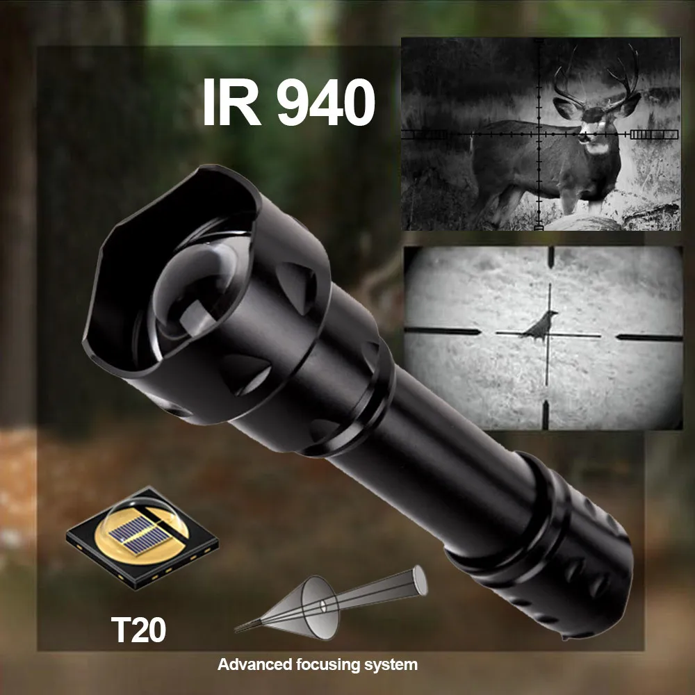 E2-High-Power-LED-Flashlights-T20-Infrared-IR-850NM-940NM-Night-Vision ...