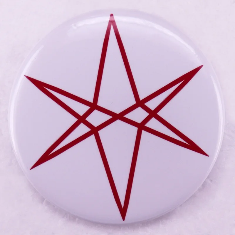 Hexagram Thelema Symbol Pinback Button Pin British Rock Band Fashion ...
