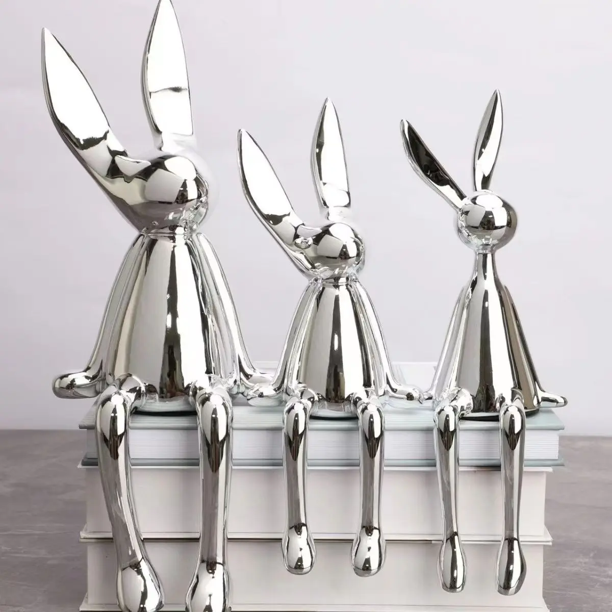 3-Piece-Creative-Shiny-Rabbit-Statue-Home-Decor-Modern-Nordic-Animal ...
