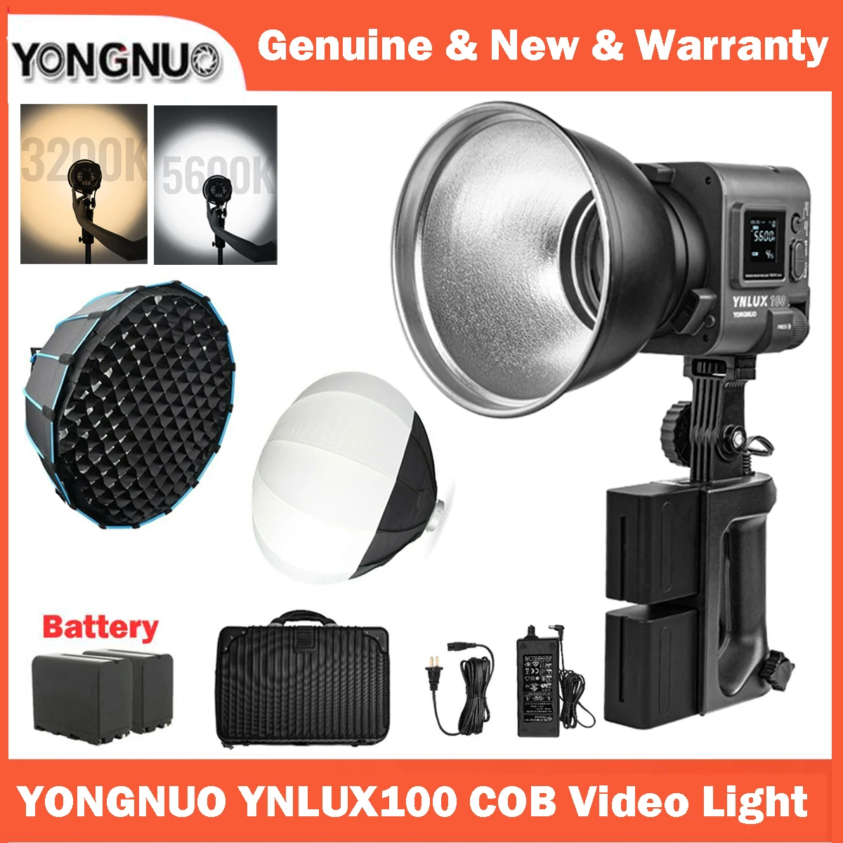 Yongnuo Ynlux100 100w Cob Led Video Light App Control Bowens Mount Lighting For Photography ...