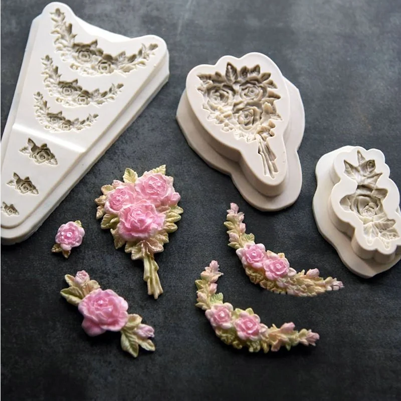 DIY Various flower bouquet Silicone Molds Gum Paste Chocolate Fondant ...