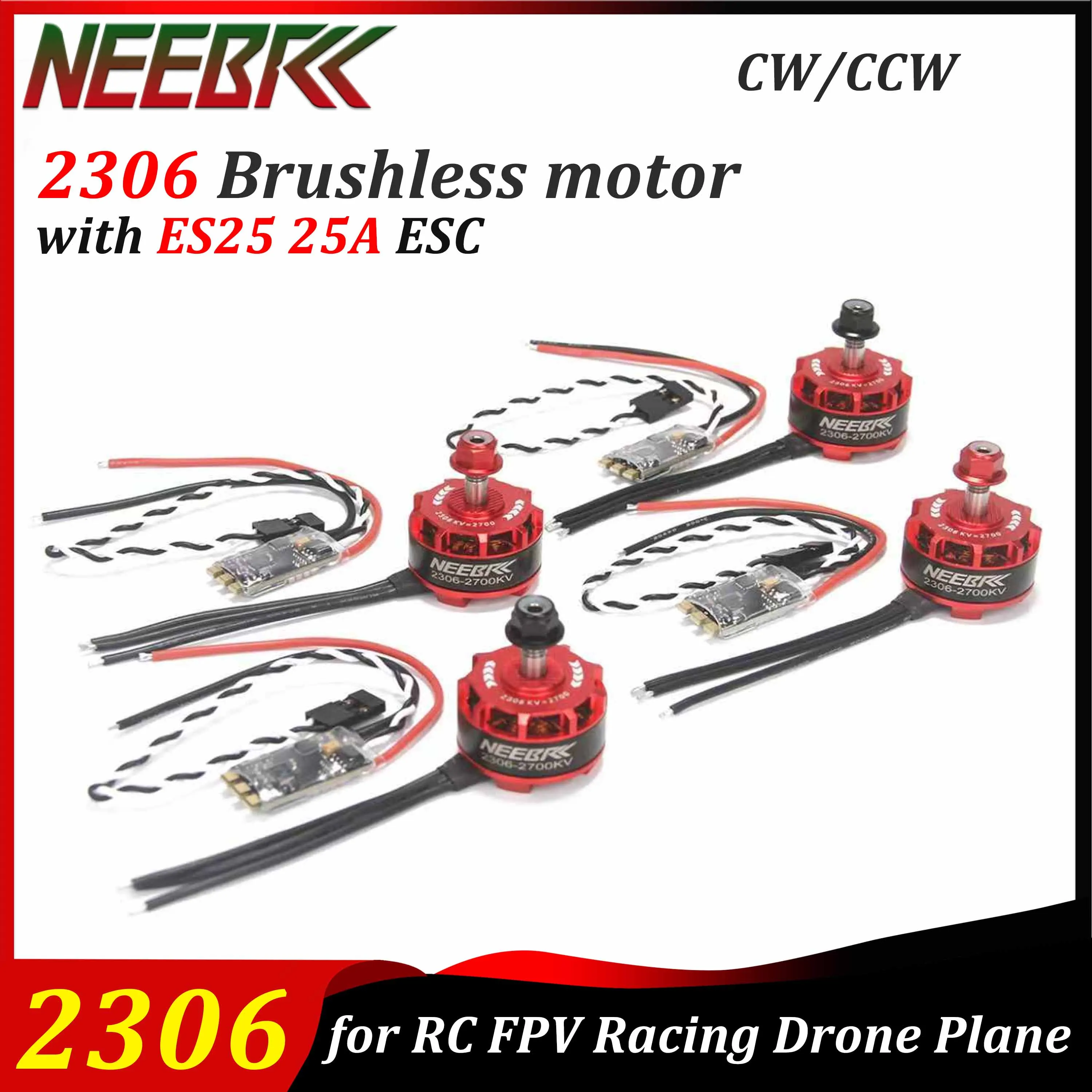 4PCS 2306 Brushless Motor CW/CCW W ES25 25A Multirotors Blheli_S ESC ...