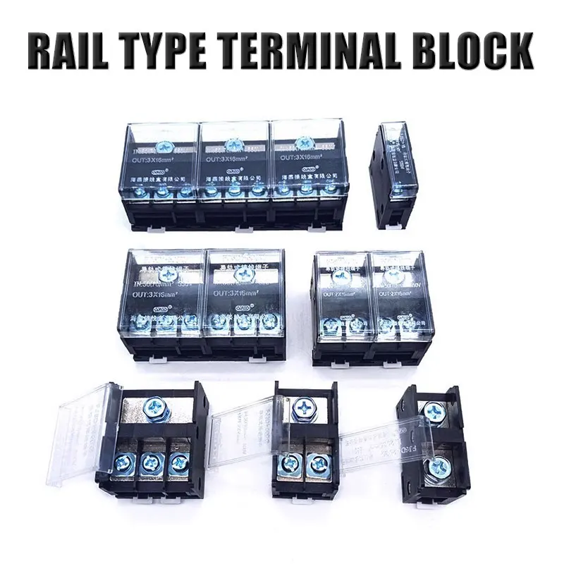63-200A-Wiring-Terminal-Block-Rail-Fixed-Branching-Terminals-One-in ...