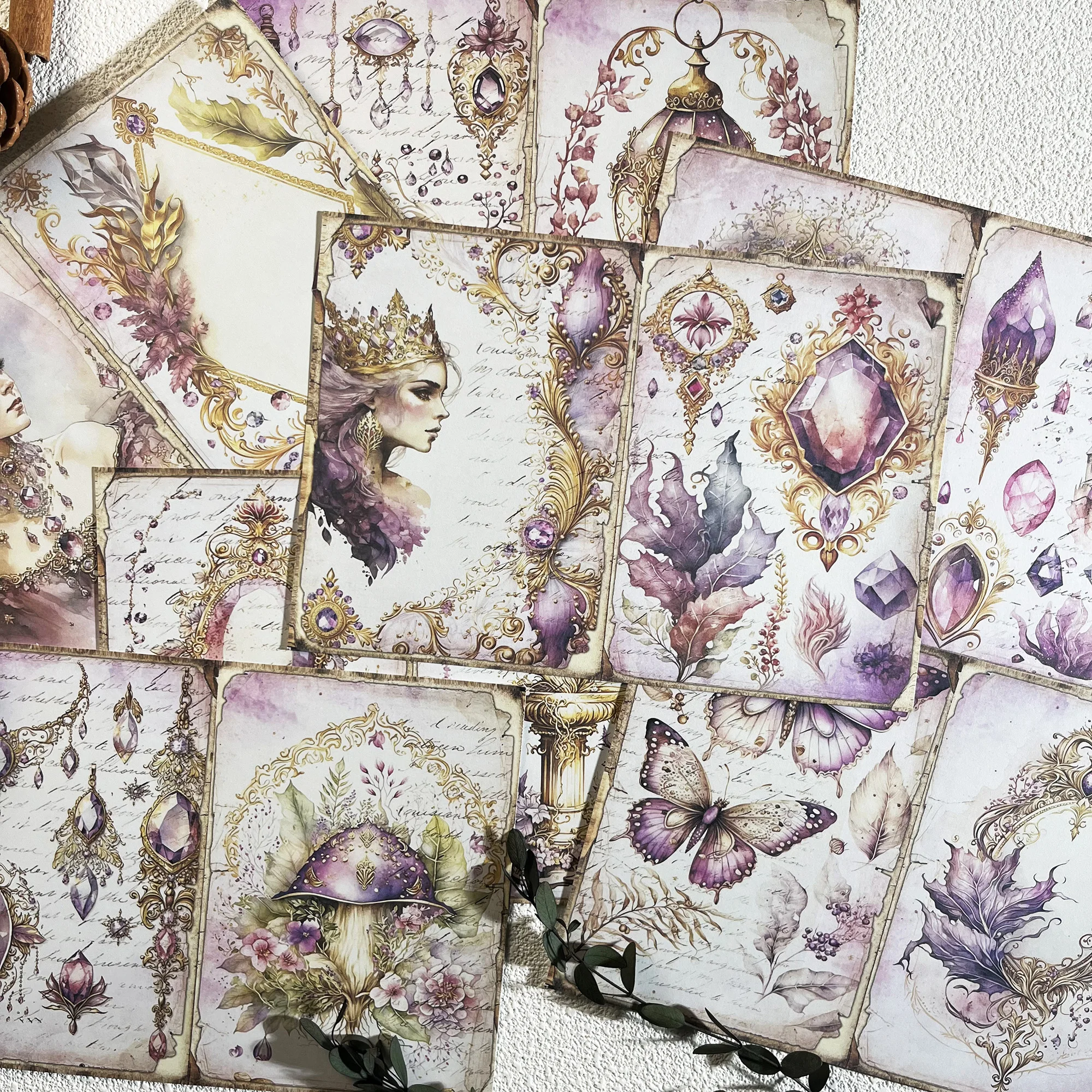 54pieces-12papers-42stickers-A5-Vintage-DIY-Handmade-Decorative-Paper ...