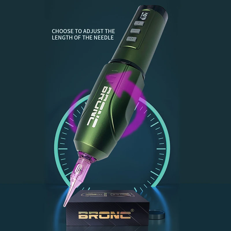 BRONC-Bullet-Wireless-Tattoo-Machine-Professional-Rotary-Tattoo-Pen-Kit ...