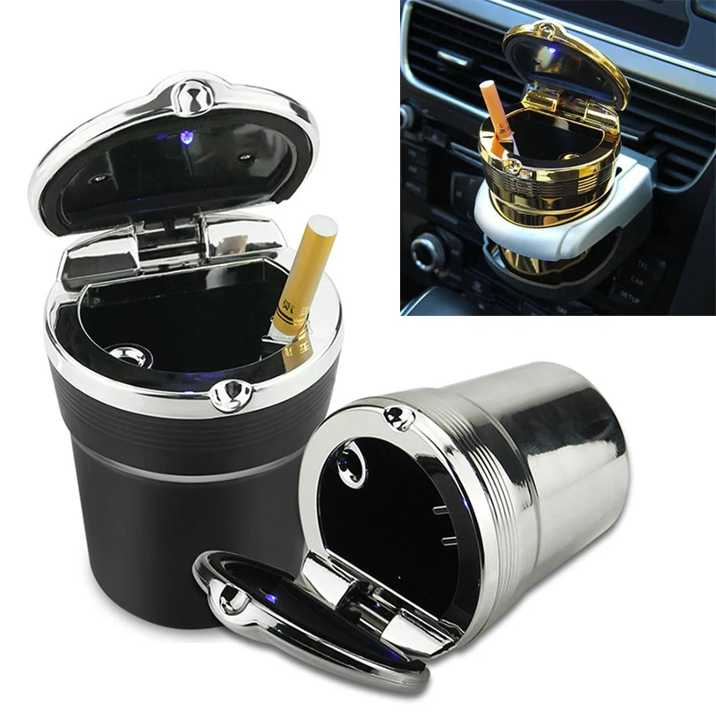 Universal Car Ashtray LED Portable Car Ashtray Holder Cup Container Ash ...
