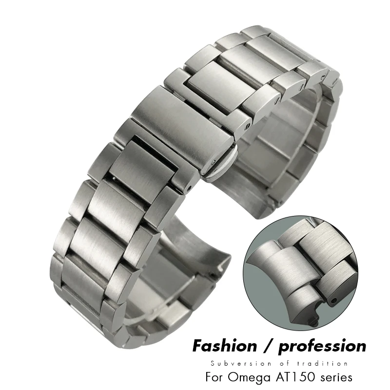 20mm-19mm-21mm-Curved-End-Solid-Stainless-Steel-Bracelets-Watch-Strap ...
