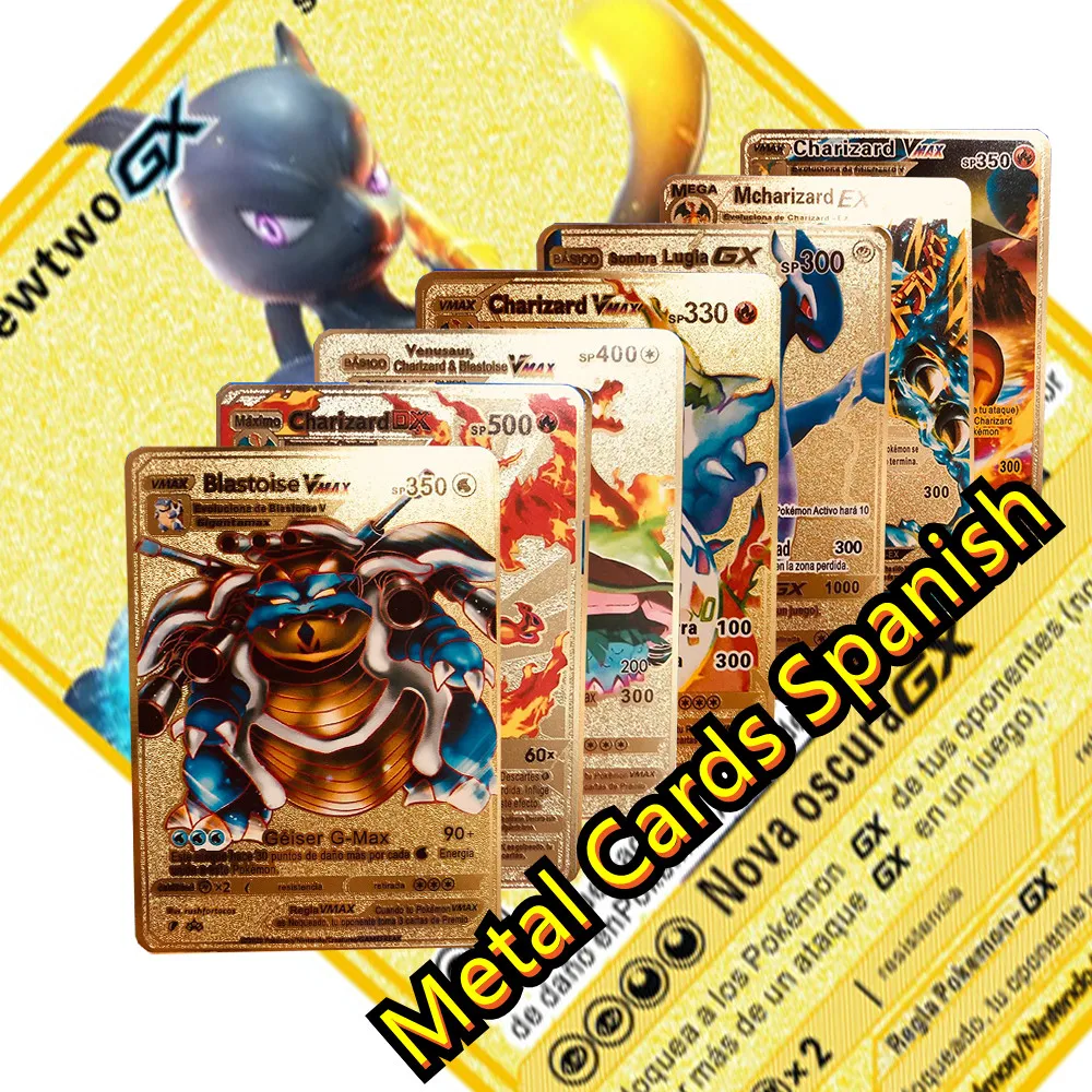 Metal-Pokemon-Cards-Pokemon-Mewtwo-Pikachu-Gx-Charizard-Vmax-Pack-Cards ...