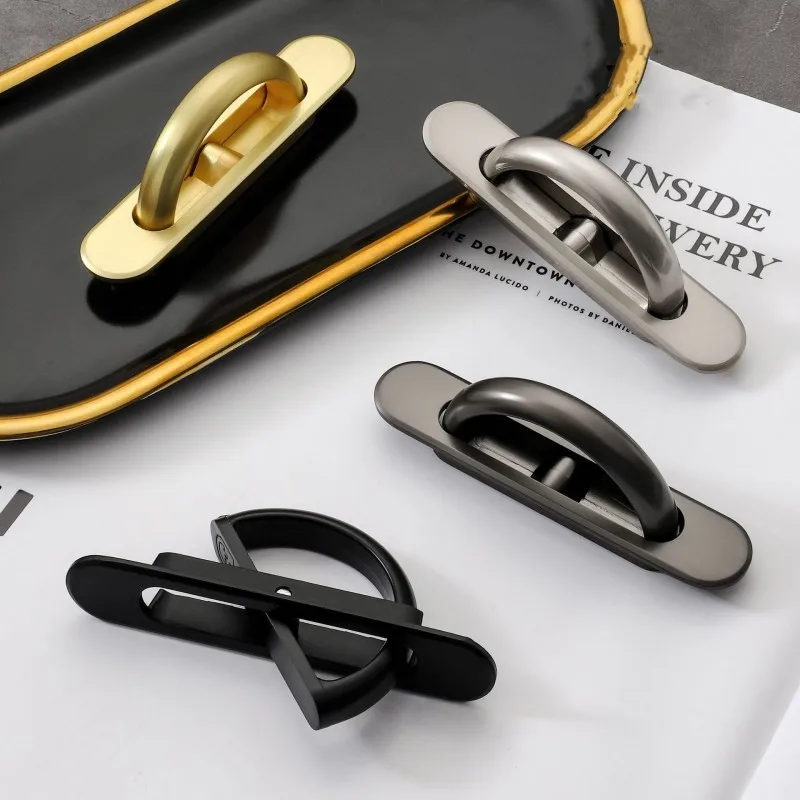Hidden-Cabinet-Handles-Gold-Black-Light-luxury-Drawer-Knobs-Tatami ...