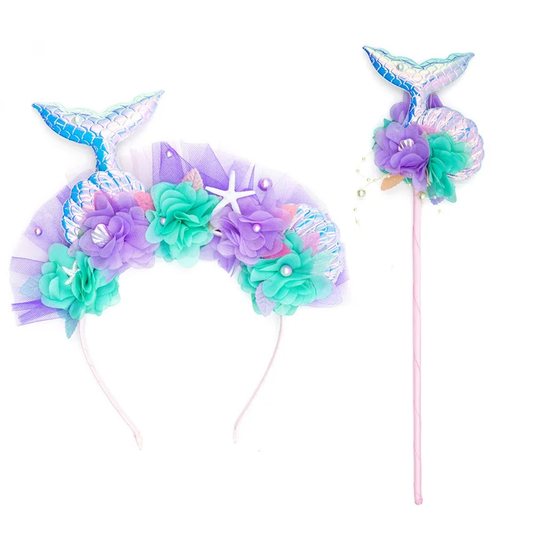 Little-Mermaid-Party-Crown-Headband-Mermaid-Tail-Hat-Photo-Props-for ...
