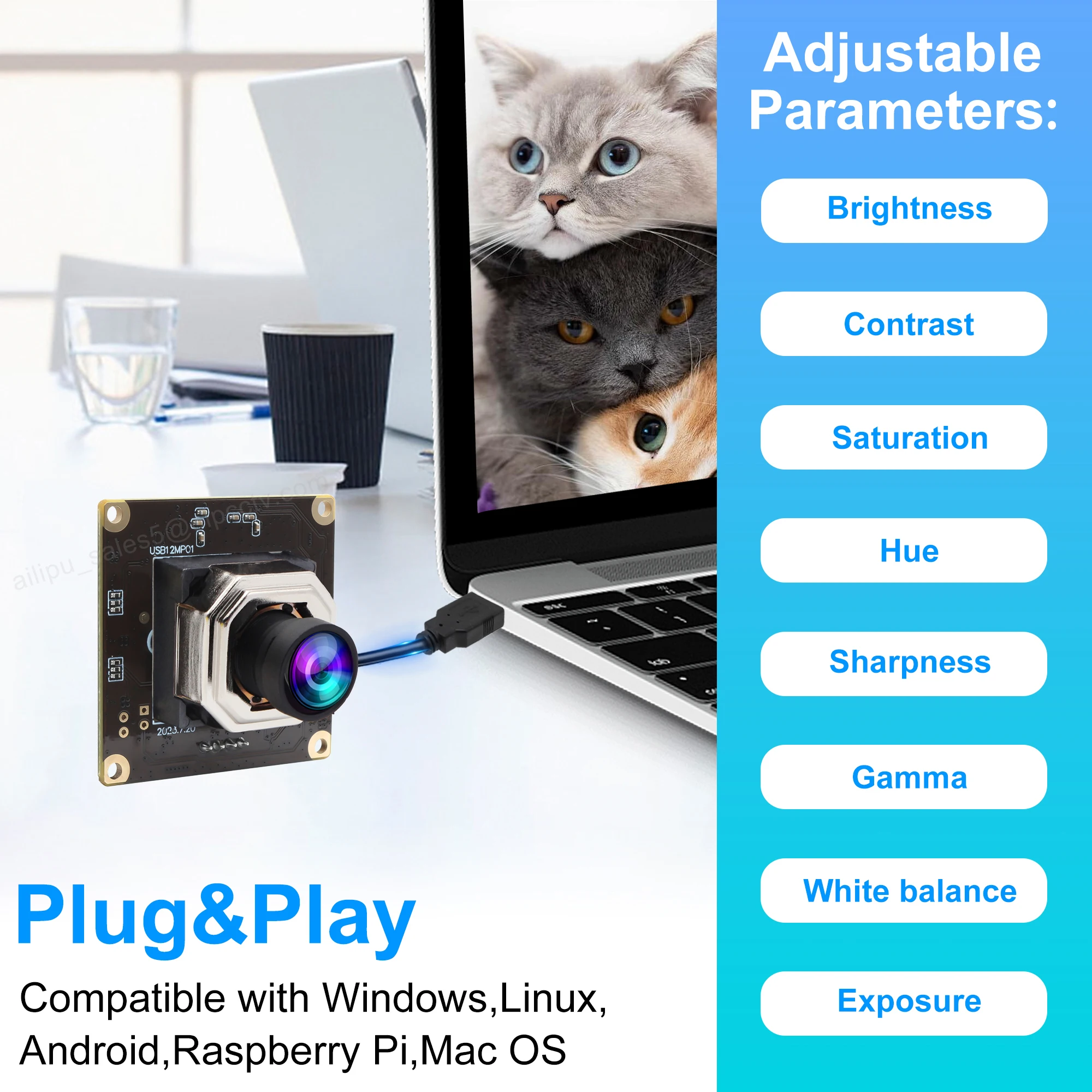 ELP 12MP Autofocus USB Camera Module High Speed 120FPS 1080P 30FPS ...