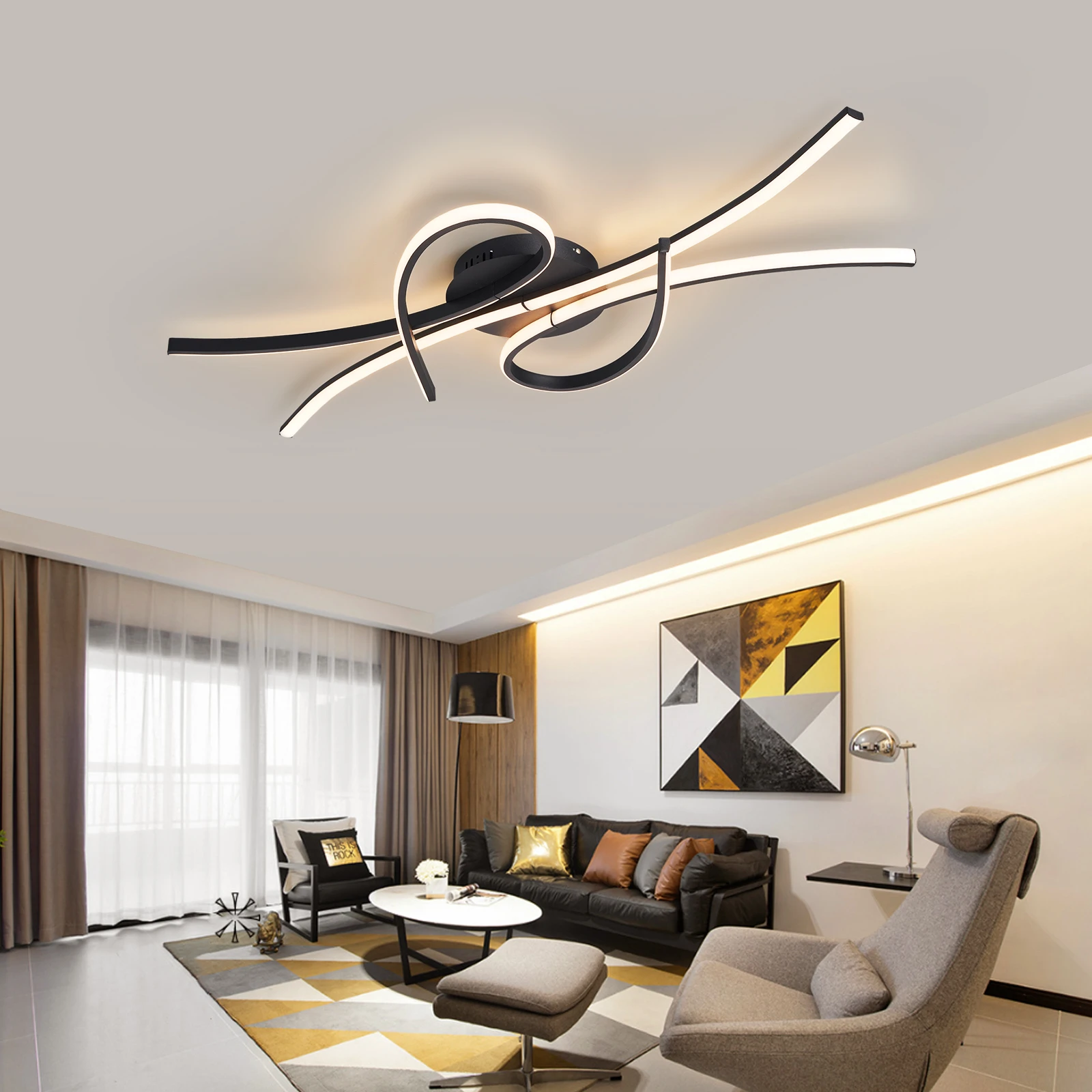 Smart Home Alexa Modern Led Ceiling Lights For Living Room Bedroom ...