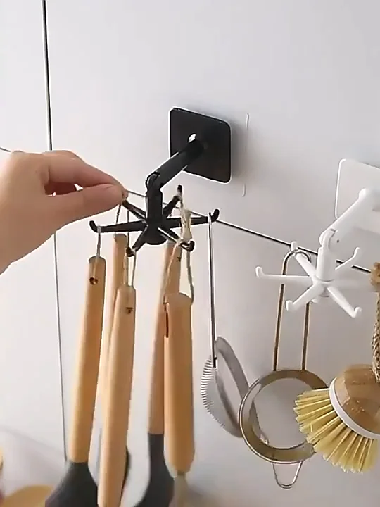 Wall-mounted 360 degree Round Hanging Adhesive Hook Hanging Utensil ...