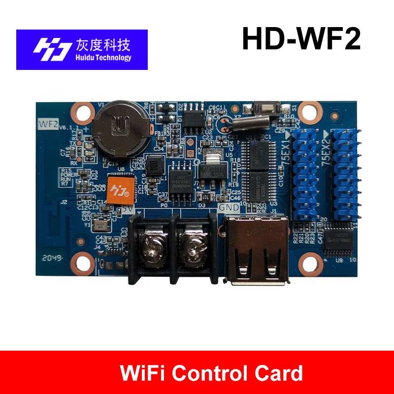 huidu WF2 HD-WF2 Asynchronous 768W*64H Pixels 2*HUB75 RGB Seven Color ...