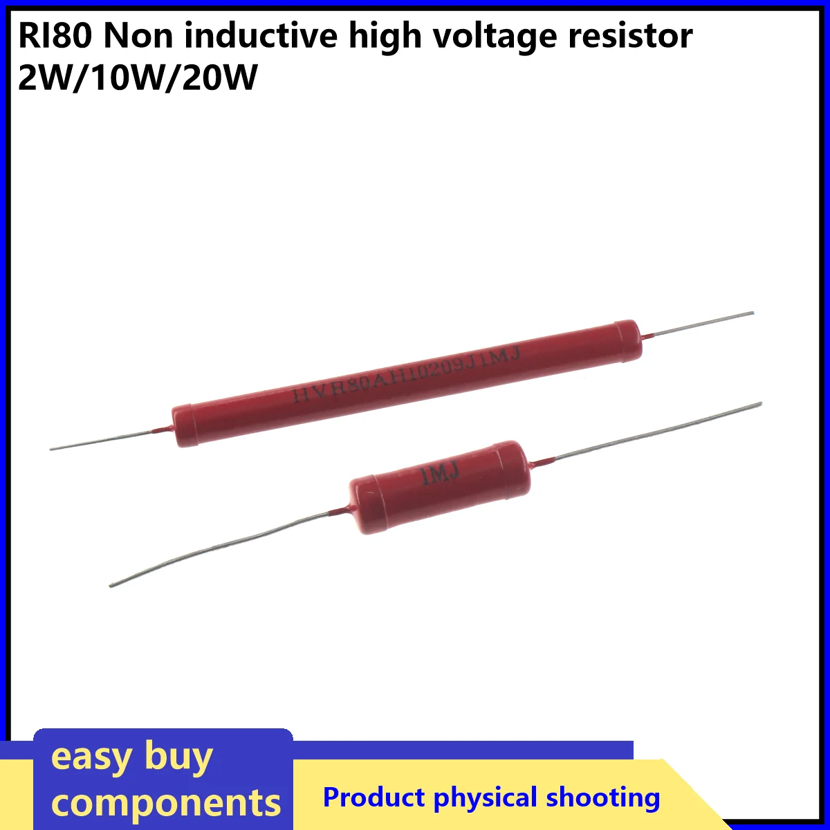 1PCS RI80 2W 10W 20W 고전압 저항기 1K 2K 5K 10K 30K 50K 100K 150K 200K 300K ...