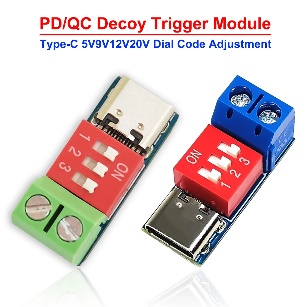 Type-C PD QC Trigger 5V~20V Dial Code Adjustment DC Voltage Power ...