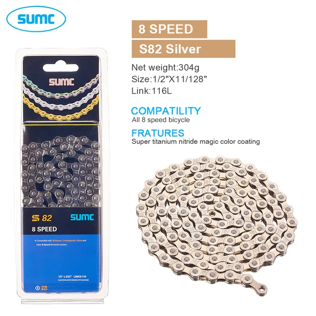 SUMC Bicycle Chain 6 7 8 9 10 11 12 Speed 9s 10s 11s 12s Titanium ...