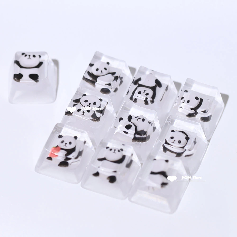 Creative Cute Panda Keycaps OEM R4 Profile Resin Keycap for Cherry MX ...