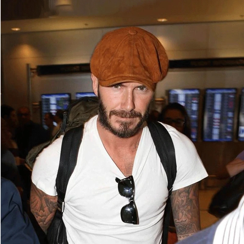 Outdoor Man Genuine Leather Duckbill Boina Thin Berets Hats For Men ...