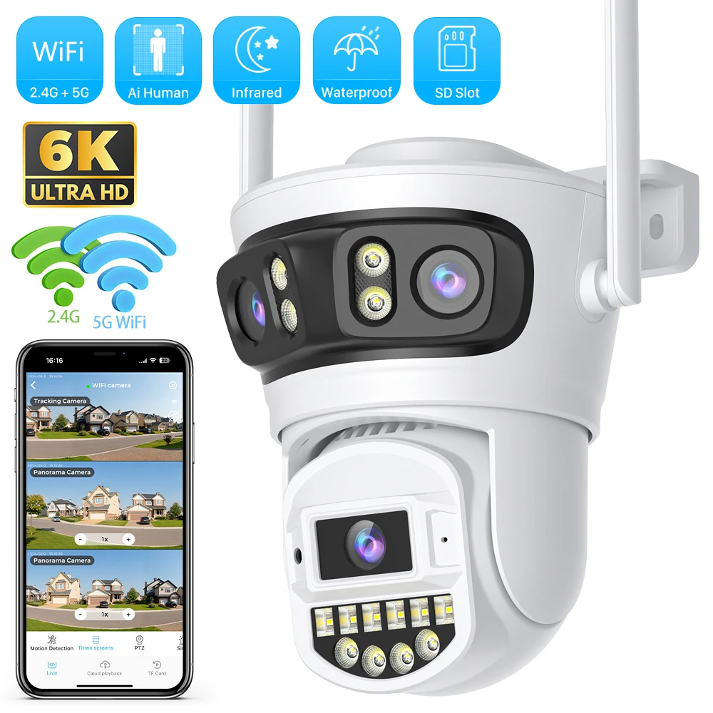 Three-Lens-PTZ-IP-Camera-Outdoor-6K-HD-Three-Screen-WiFi-Security ...