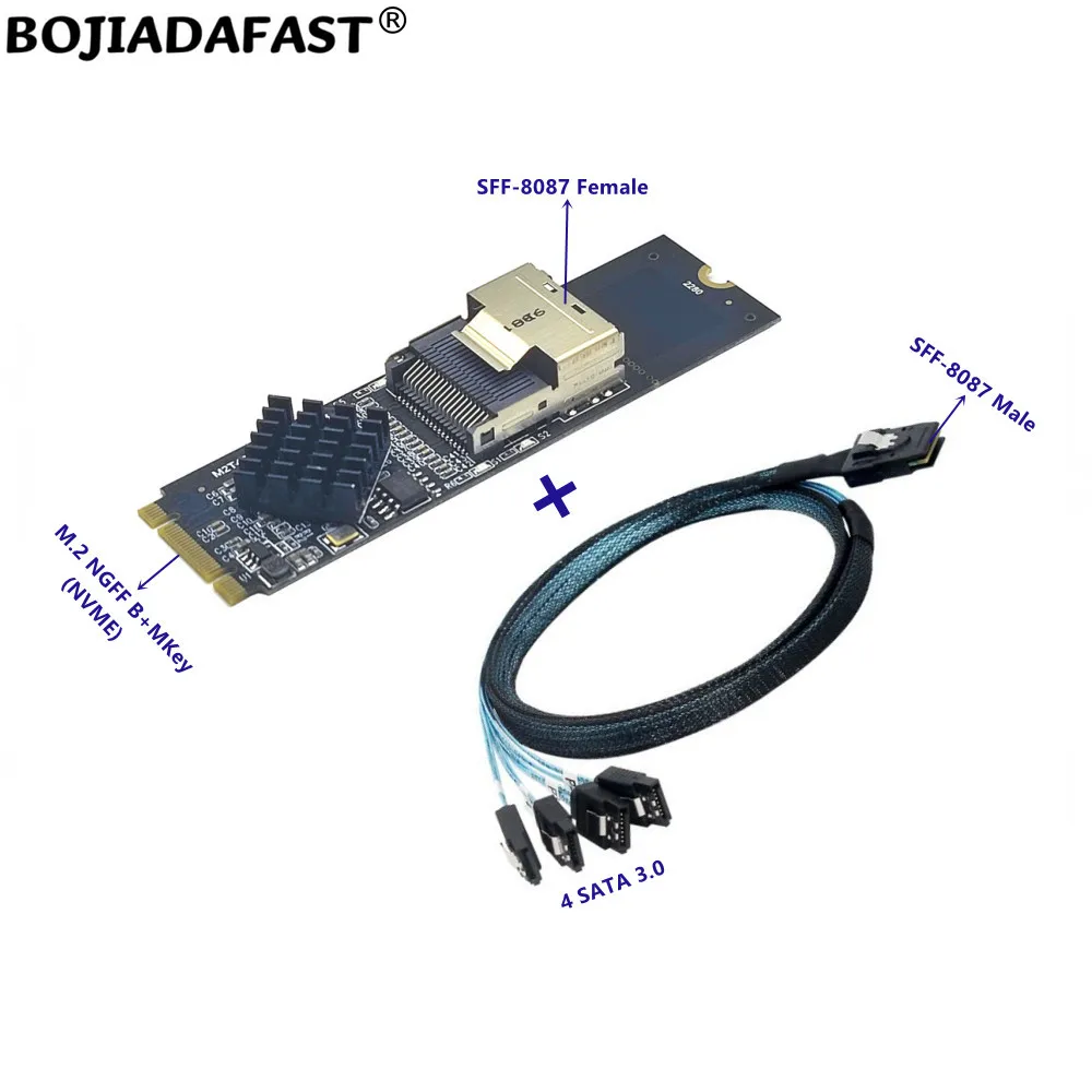 Mini-SAS-36PIN-SFF-8087-Connector-to-NGFF-M-2-Key-B-M-NVME-Adapter ...