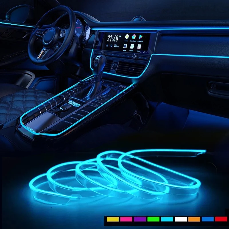 1M-3M-5M-Car-Interior-Led-Decorative-Lamp-EL-Wiring-Neon-Strip-For-Auto ...