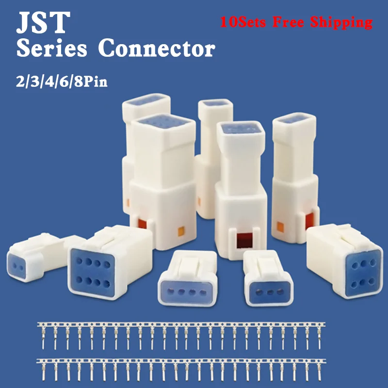 10-sets-JST-JWPF-type-Automotive-Waterproof-Cable-Connector-2-3-4-6-8 ...