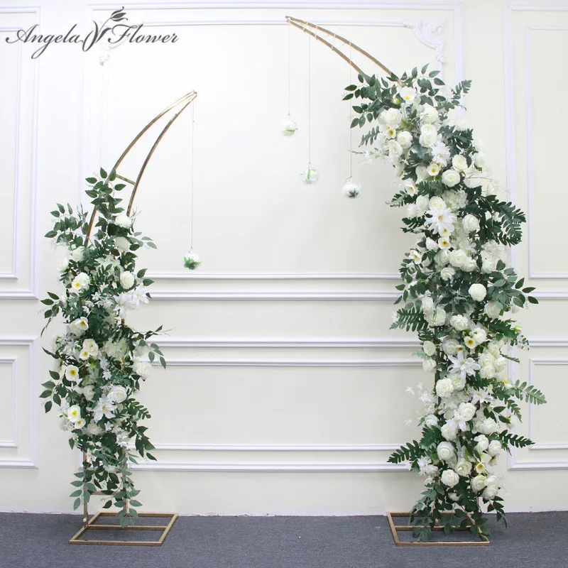 2.4M Gold-Plated Iron Horn Arches Metal Frame Outdoor Wedding Props ...