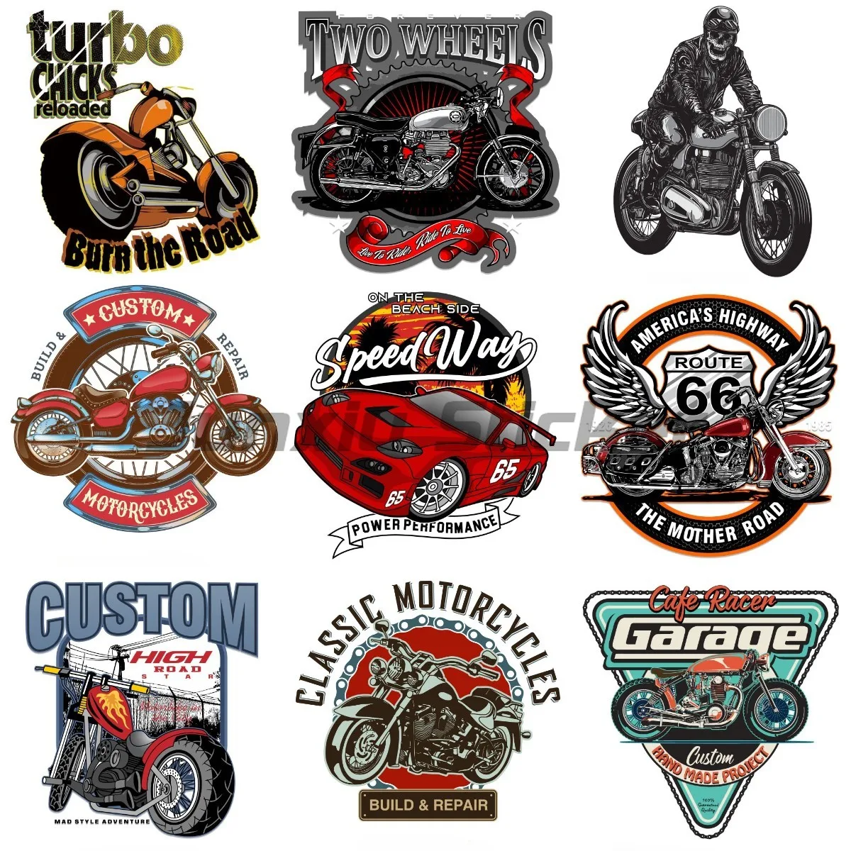 Punk-Motorcycle-Biker-Stickers-Motorcycle-Laptop-Van-Truck-Helmet-Wall ...